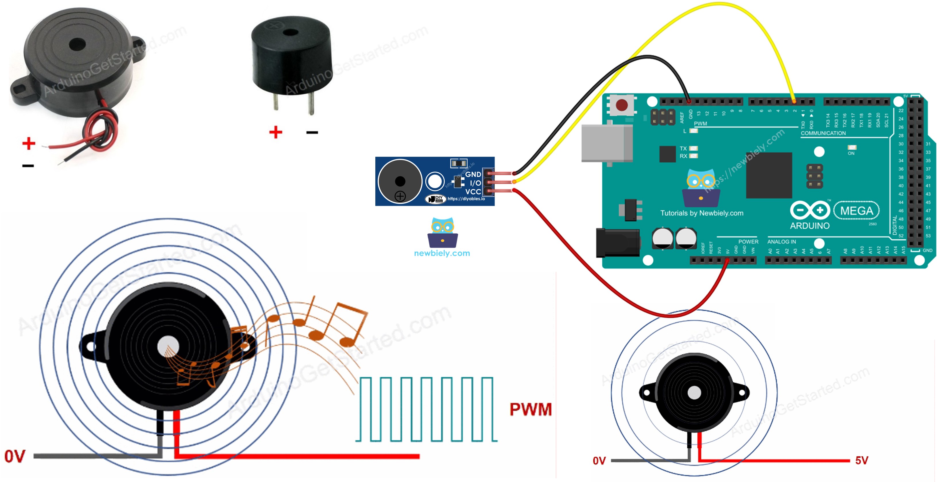 Arduino Mega - Piezo Buzzer | Arduino Mega Tutorial
