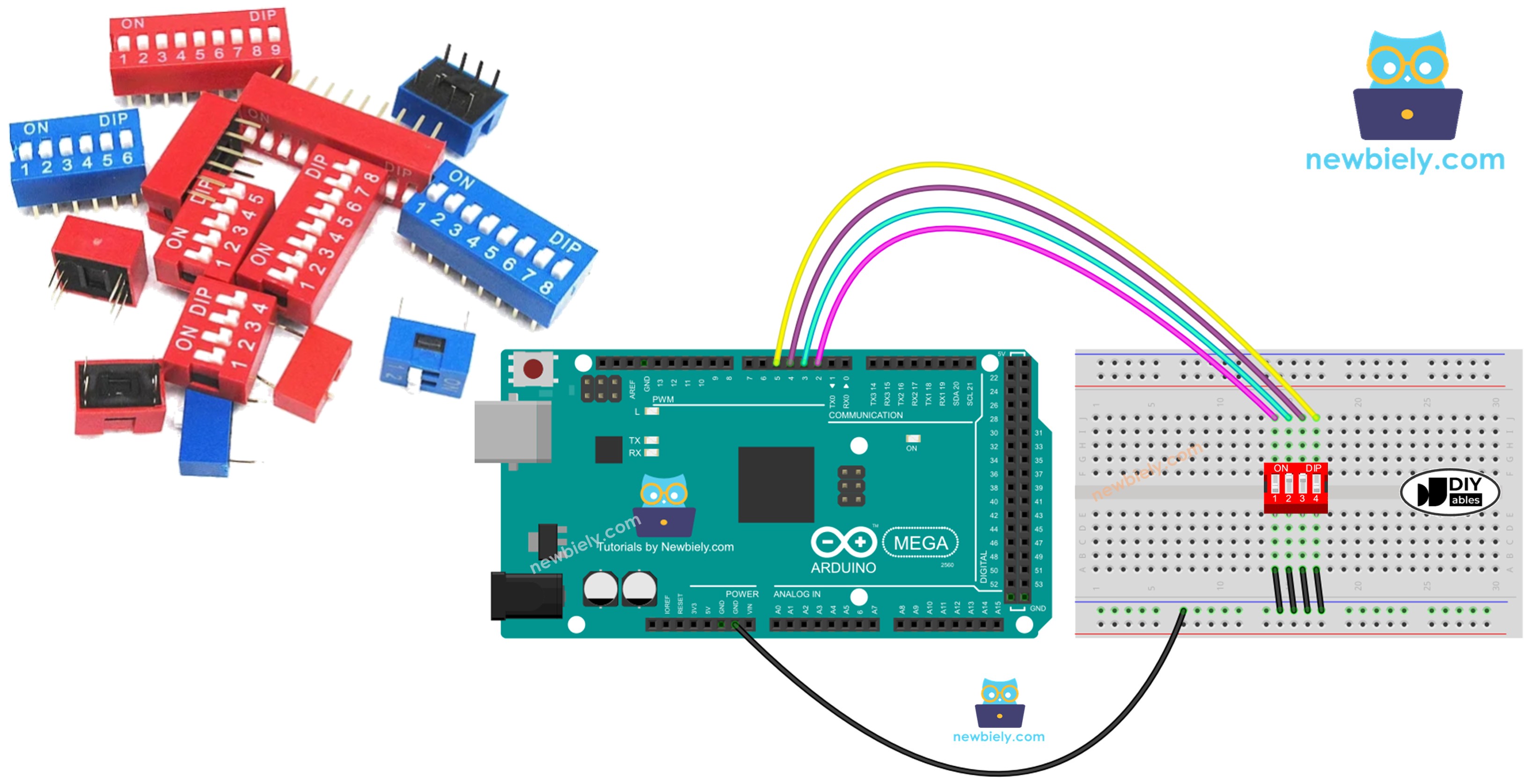 Arduino Mega - DIP Switch | Arduino Mega Tutorial