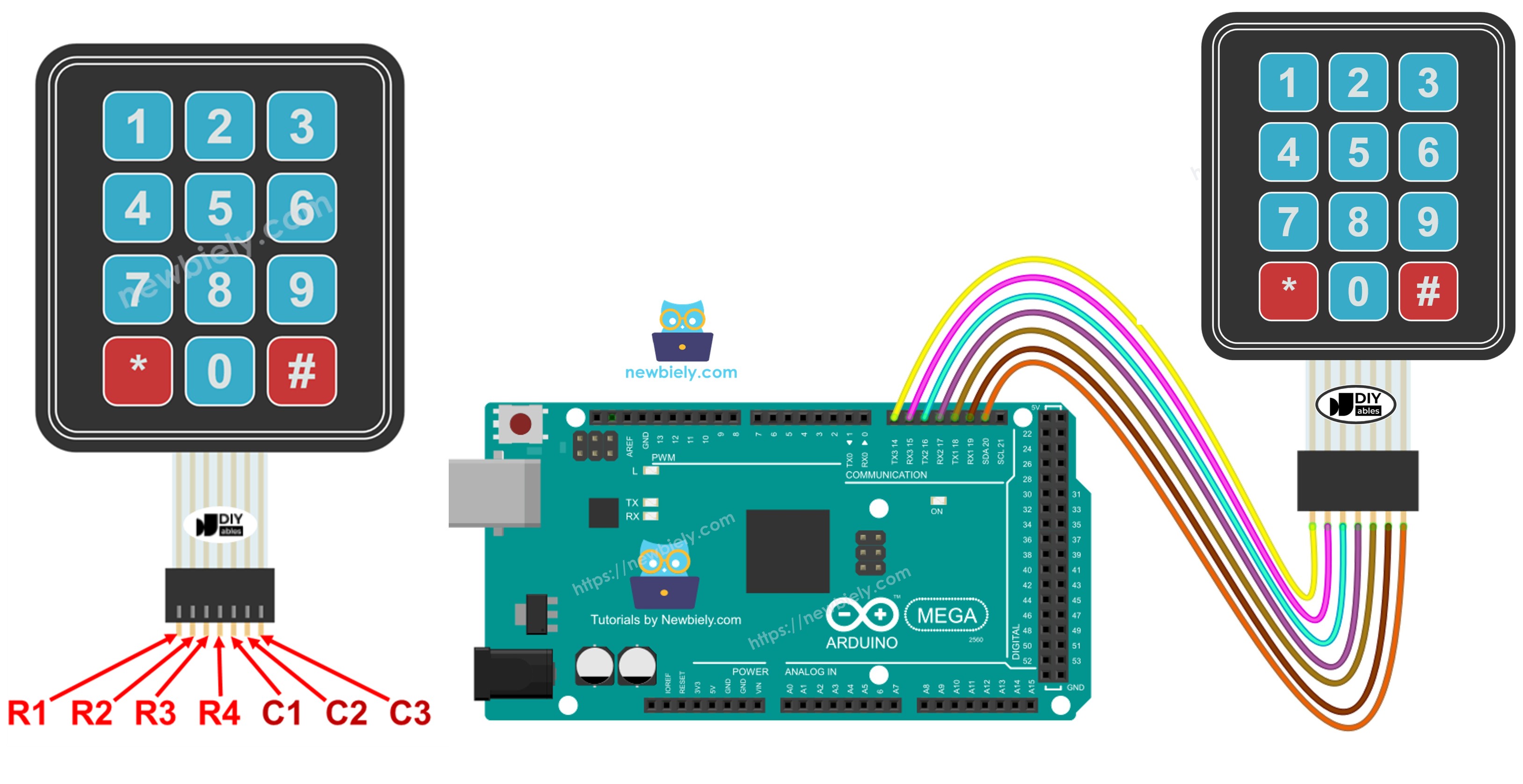 Arduino Mega - Keypad 3x4 | Arduino Mega Tutorial