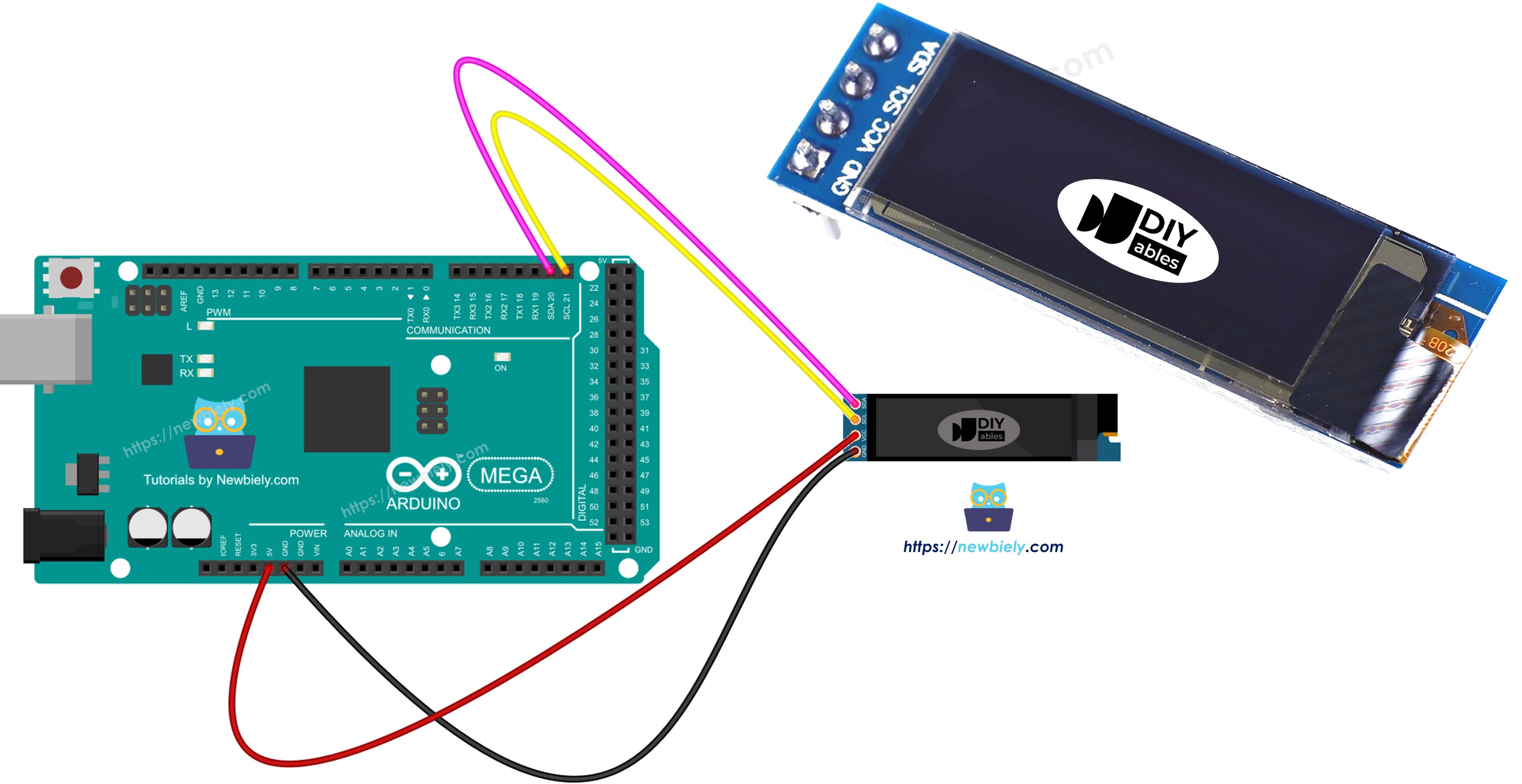 Arduino Mega - OLED 128x32 Display | Arduino Mega Tutorial