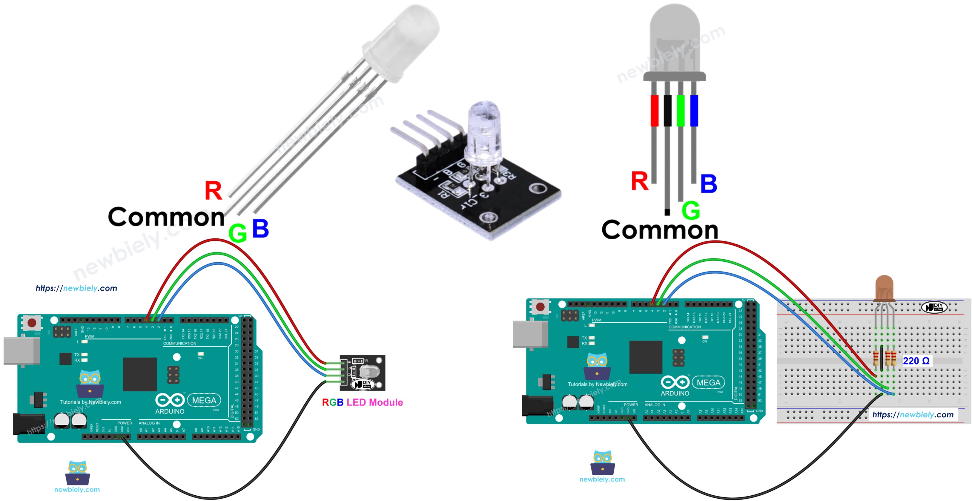 Arduino Mega - RGB LED | Arduino Mega Tutorial