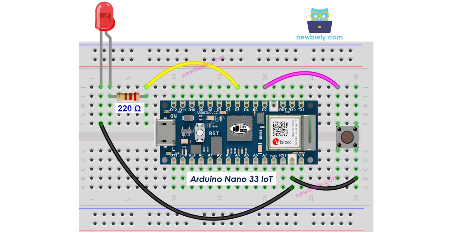 Arduino Nano 33 IoT - Button LED | Arduino Nano 33 IoT Tutorial