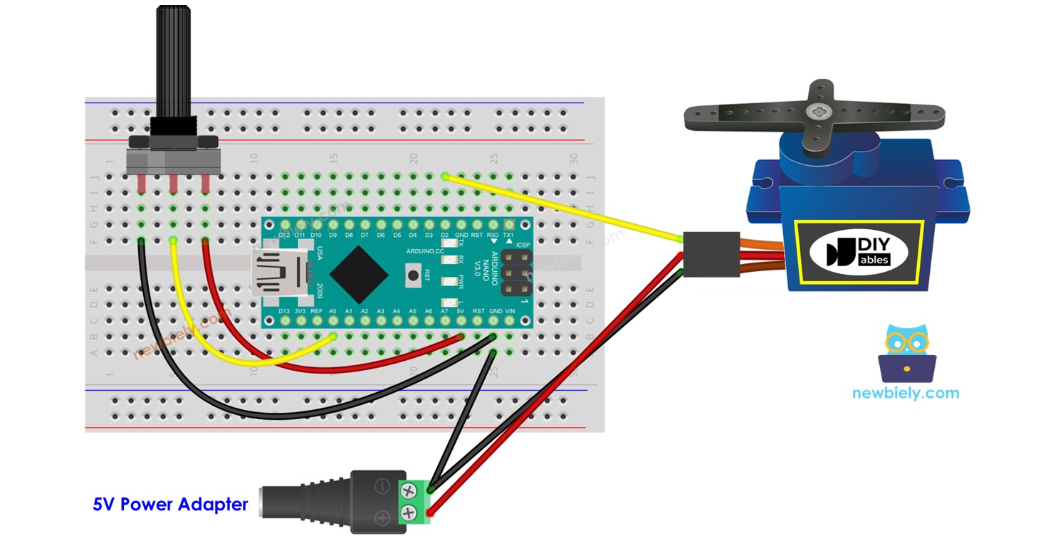 Arduino Nano Potentiometer Servo Motor Arduino Nano Tutorial 5986