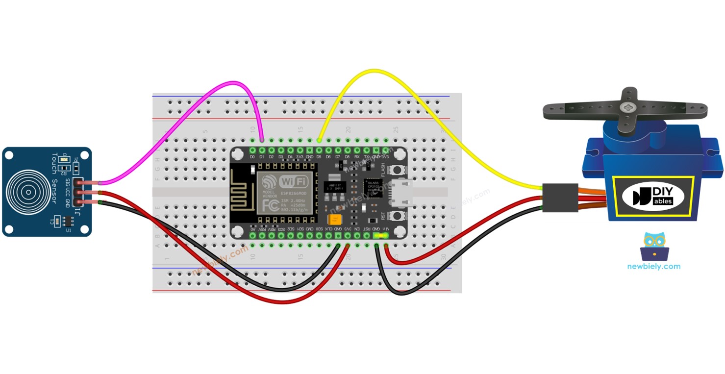 Esp8266 Touch Sensor Servo Motor Esp8266 Tutorial