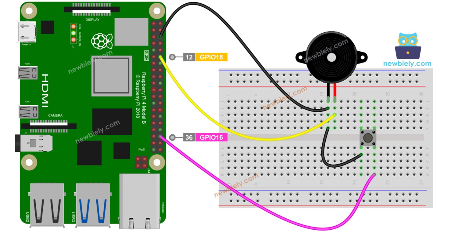 Raspberry Pi - Button - Piezo Buzzer | Raspberry Pi Tutorial