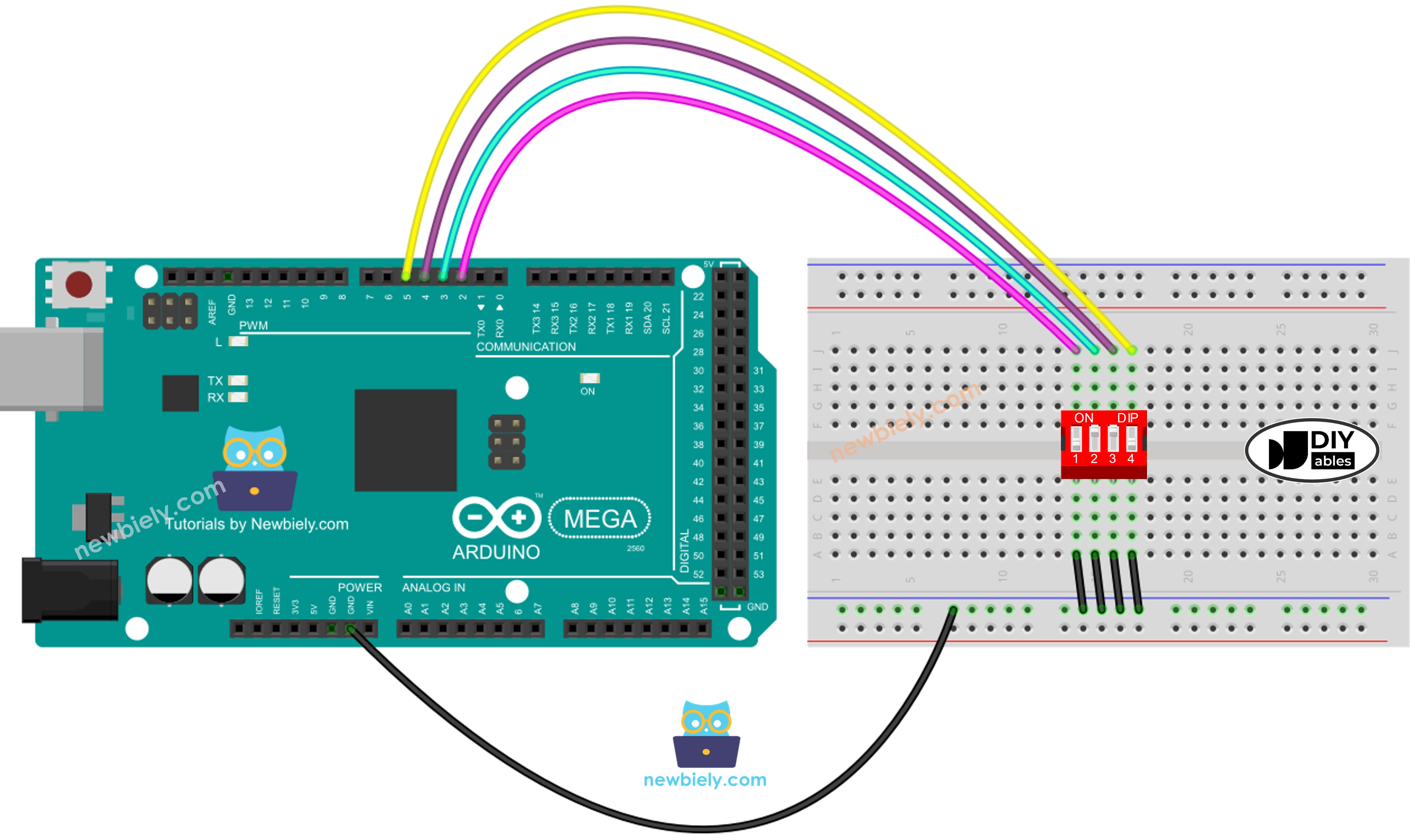 Arduino Mega - DIP Switch | Arduino Mega Tutorial